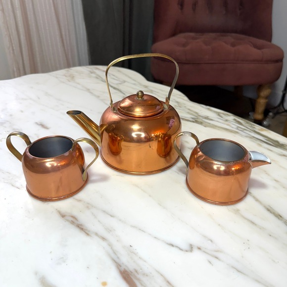 Coppercraft Guild | Kitchen | Coppercraft Guild Tea Set Vintage Copper ...